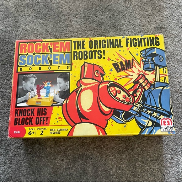 Mattel | Toys | Vintage Rock Em Sock Em Robots Red And Blue Fighting ...
